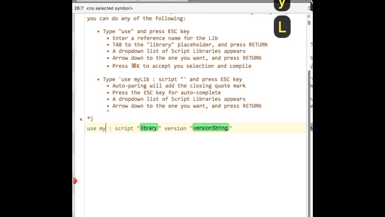 Script Debugger 6.0 Script Library Auto-complete