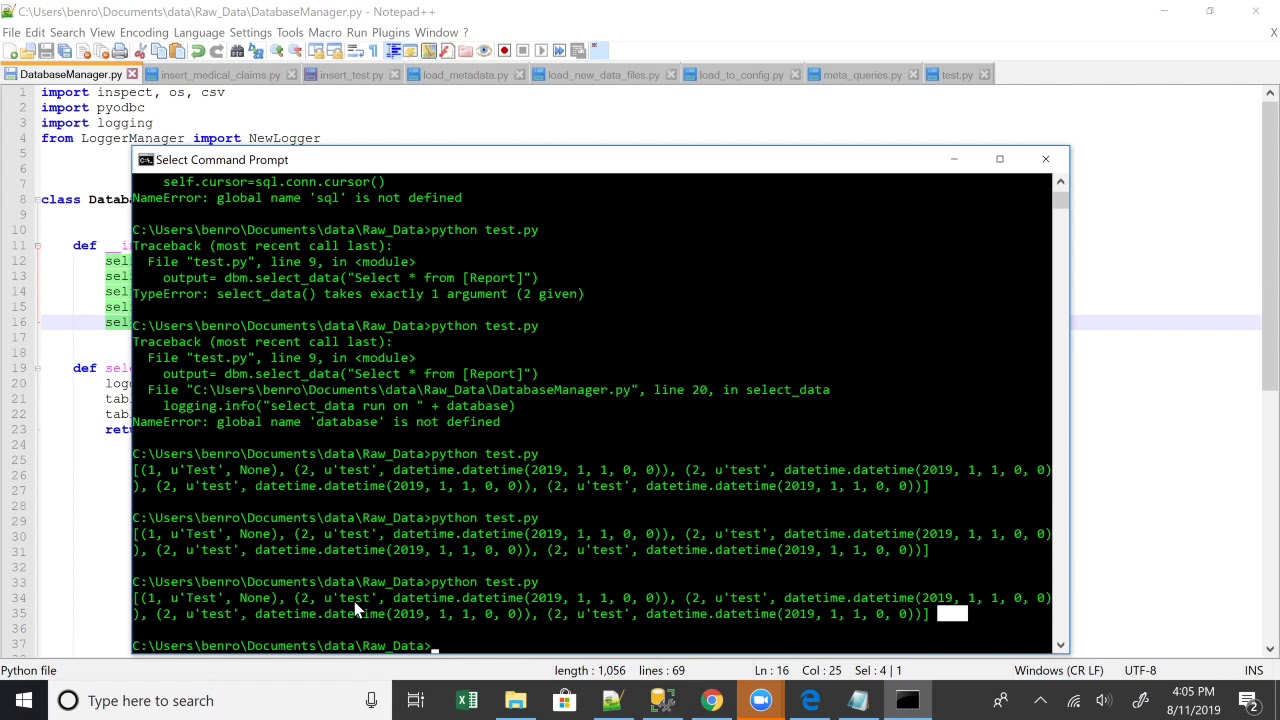 Connecting To SQL Server With Python - Creating A Database Object