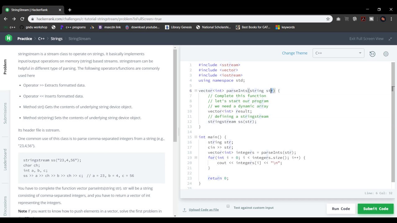 Hackerrank problem on stringstream in the easiest way.