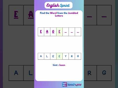 Find the Word from the Jumbled Letters | English Puzzle