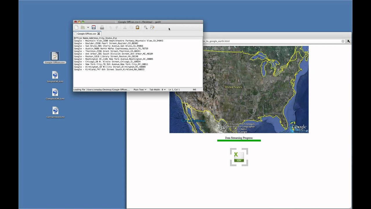 Drag & Drop Geocoding for the Google Earth API using HTML5