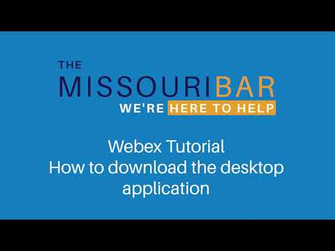 Webex tutorial: How to download desktop application