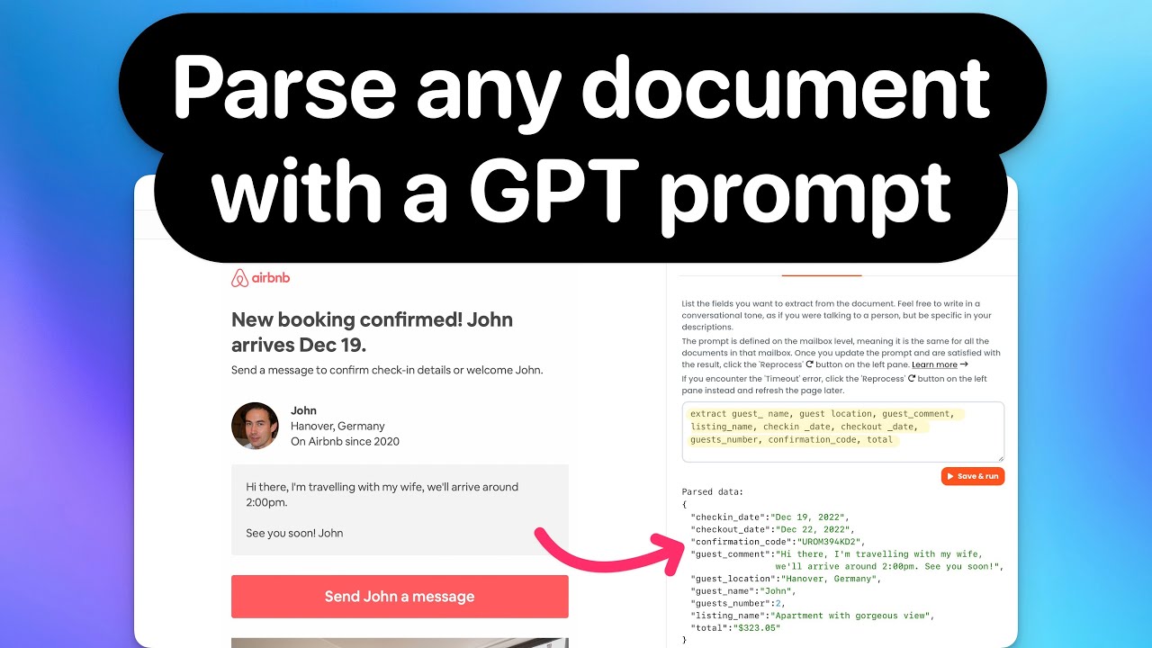 How to Extract structured data from PDF and emails using the GPT-powered parser