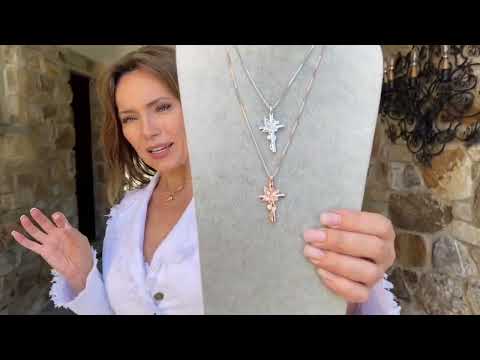 Italian Ornate Flower Cross Necklace