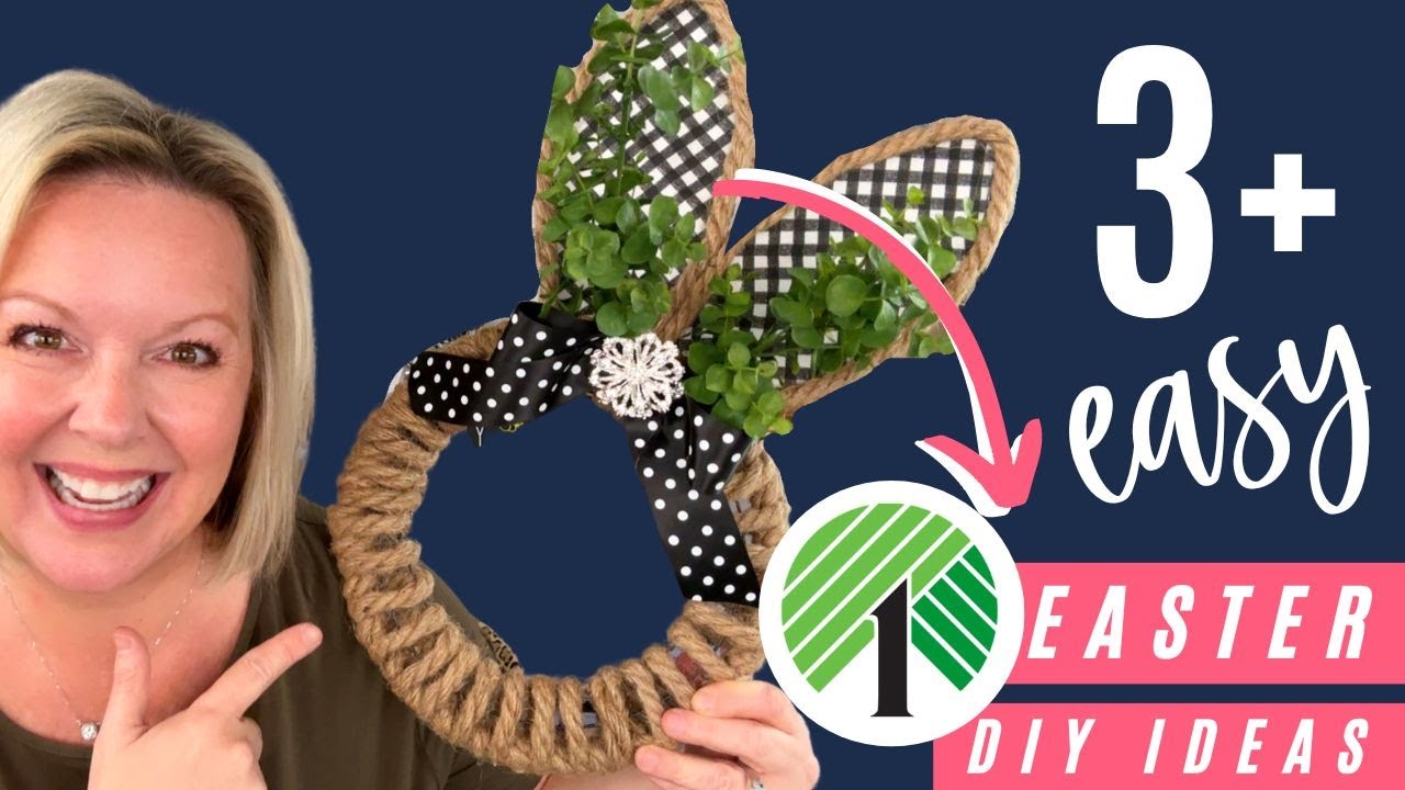 🐰 Dollar Tree Easter Bunny Spring Decor 2023 | Dollar Tree Bunny Wreath Form | Dollar Tree Pizza Pan