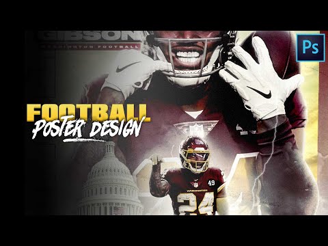 NFL POSTER DESIGN | PHOTOSHOP SPEED ART | Antonio Gibson GFX