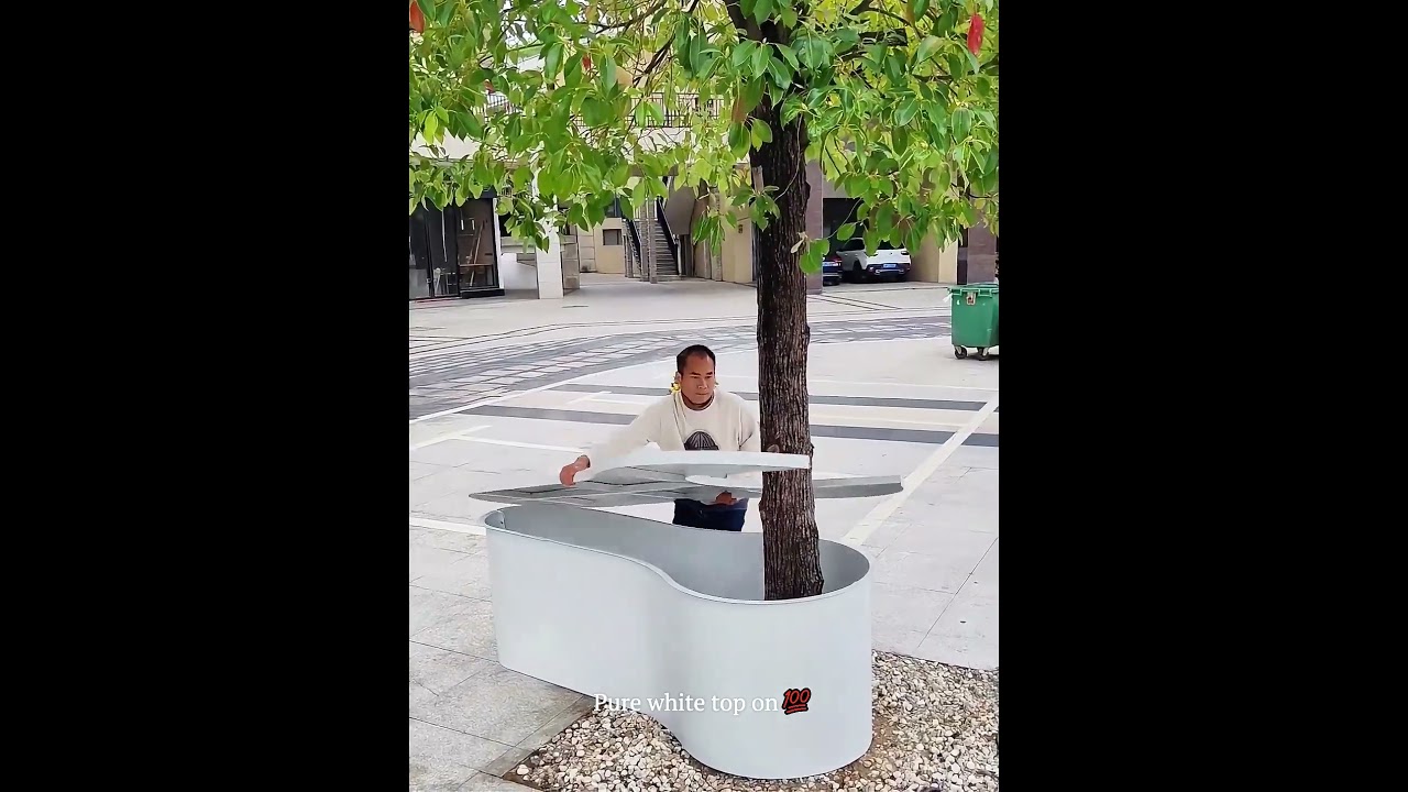 Turning a Tree Pit into a Premium White Coffee Table! #smartdesign #diy #creative