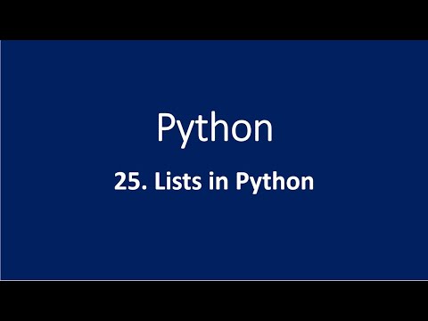 25. Lists in Python