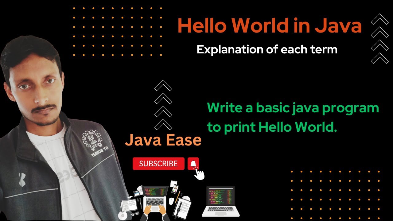Java Program to print Hello World | Basic Java Program with Explanation | For Beginners | Java Ease