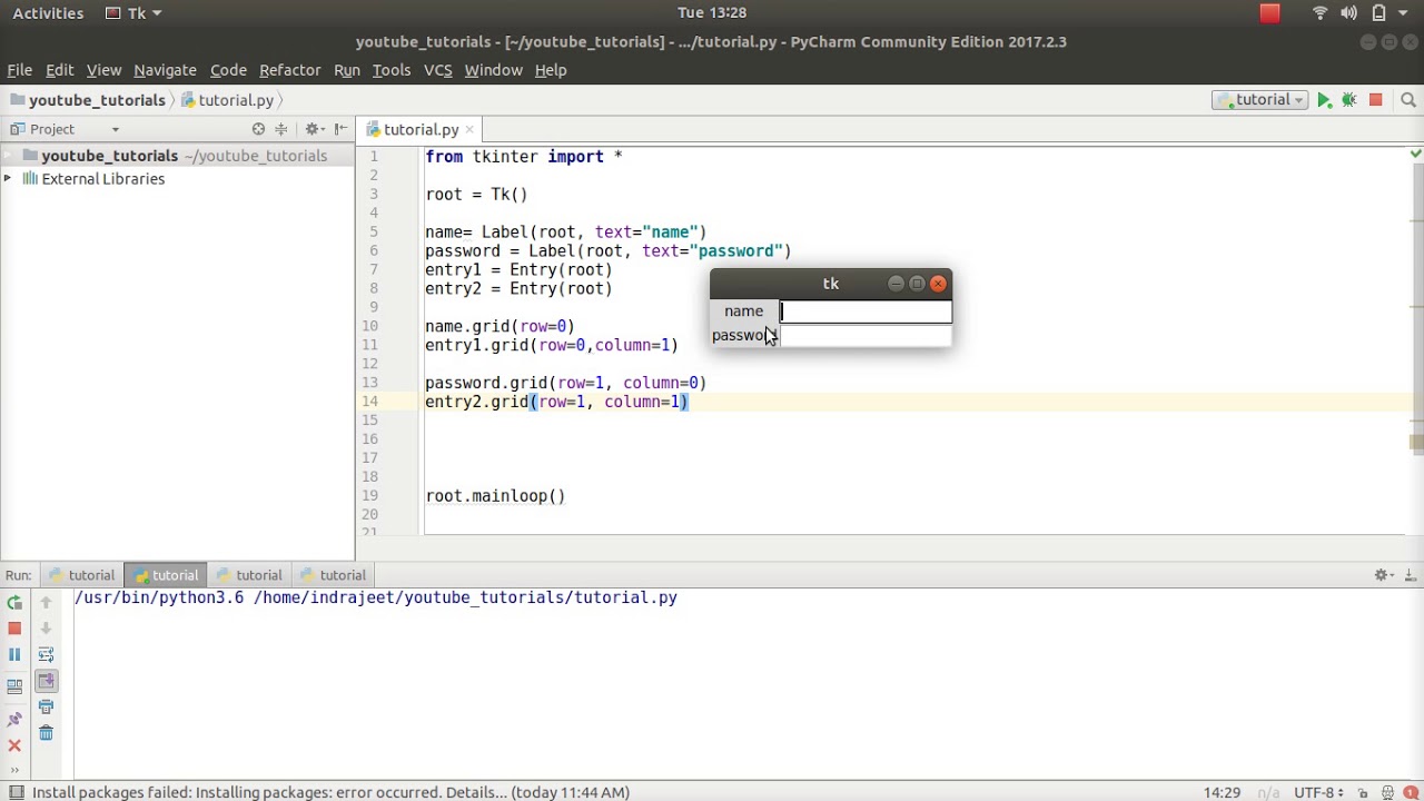 Python GUI Tutorial -  4 - GridLayout - GeometryManager