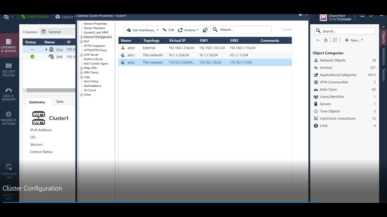 Check Point Firewall R81.10 GAIA : Cluster HA Configuration !!