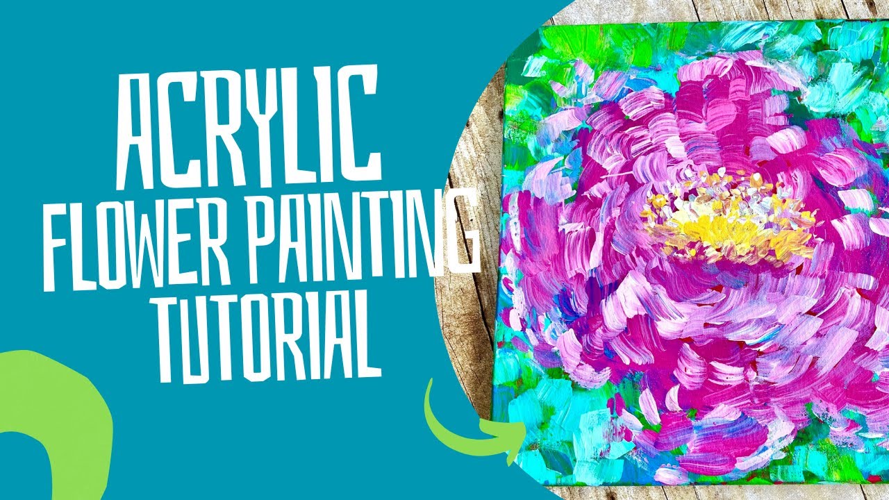 How to paint a simple abstract flower in acrylic! #easyart #acrylicpainting #howtopaintaflower