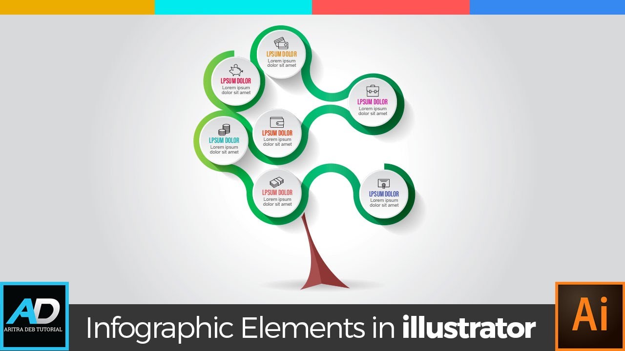 Infographic Elements Design template 020 | Infographic Illustrator Adobe Illustrator Tutorial
