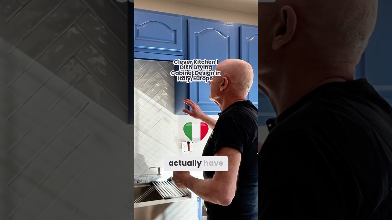 Ever seen a dish drying rack hidden inside a cabinet? 🇮🇹✨#italydesign #italy