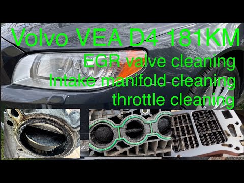 4K@ Volvo Vea D4 181 KM👍DIY EGR valve cleaning intake manifold cleaning & throttle