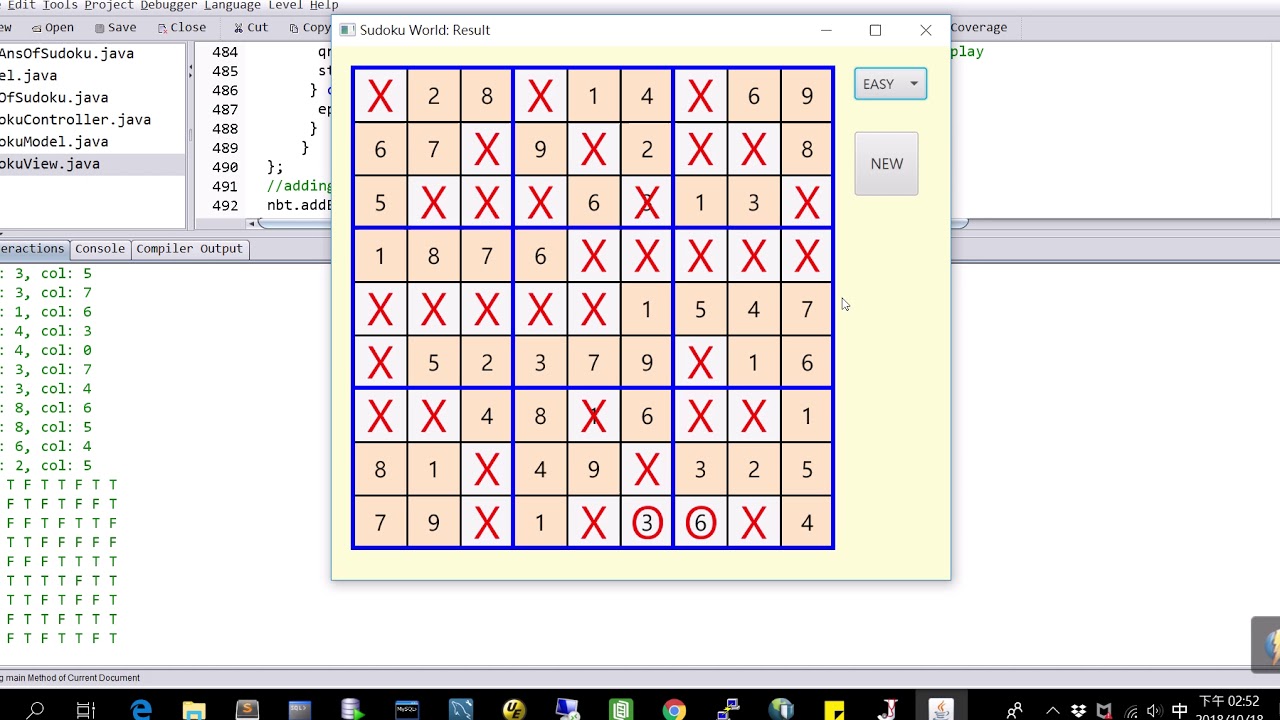 Using Java to develop the Sudoku