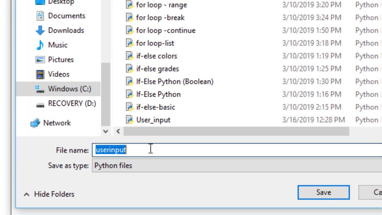 Python Tutorial 7: User input