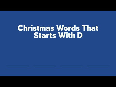 Christmas Words That Starts With D