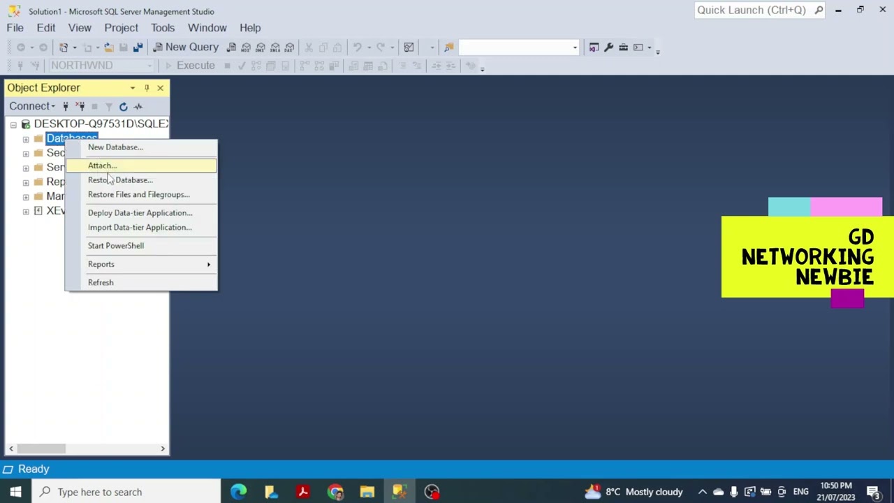 Install Restore Northwind SQL Server Sample Database