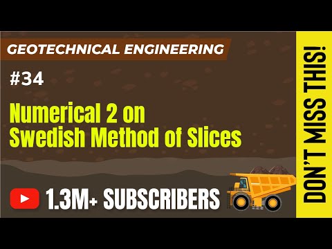 Numerical 2 on Swedish Method of Slices - Geotechnical Engineering - GATE