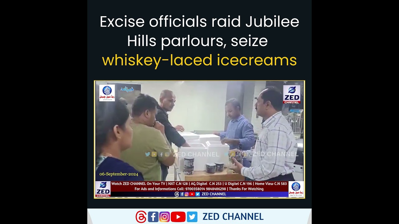 Excise officials raid Jubilee Hills parlours, seize whiskey-laced ice-creams