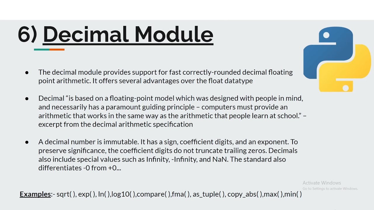 Decimal Module in Python | Python Module for Beginners