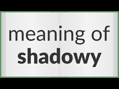 Shadowy | meaning of Shadowy