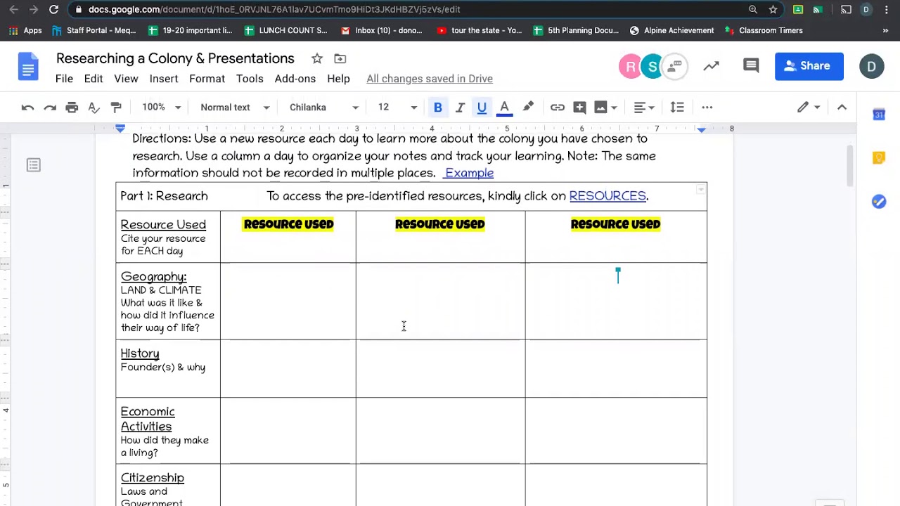 5th Grade Social Studies 13 Colonies Project Directions Video