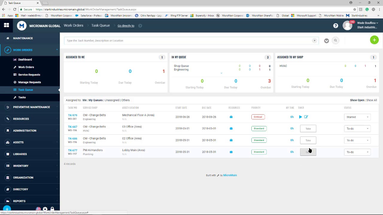 MicroMain GLOBAL Task Queue