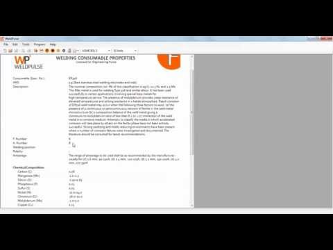 F-number & A-number of Welding Consumables with WeldPulse Software