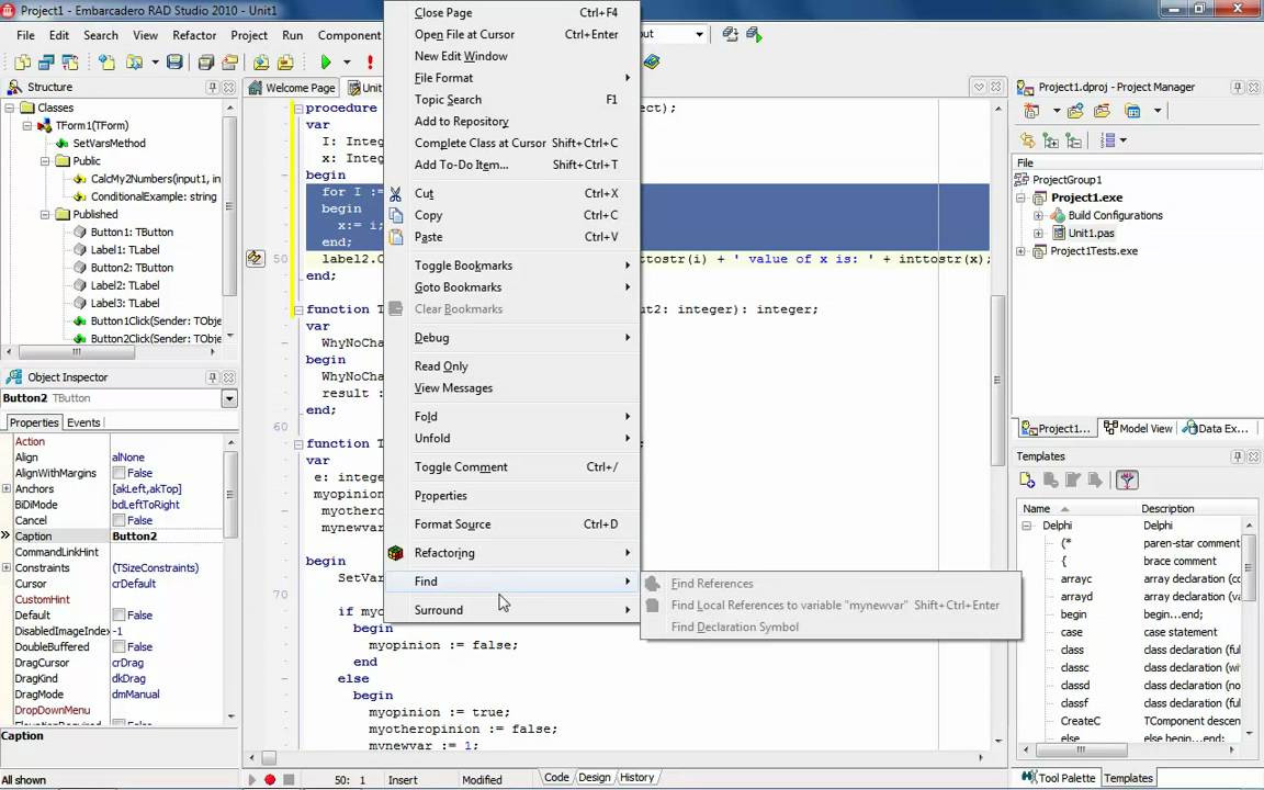 Delphi LiveTemplates | Code Faster