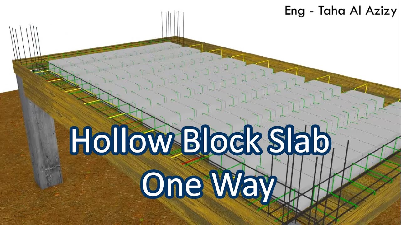 One Way Hollow Block Slab Detailing - 3d