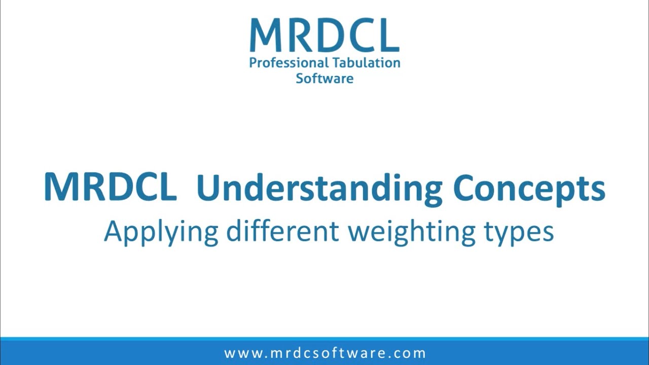 Understanding Concepts: Tab-107 - Applying different weighting types
