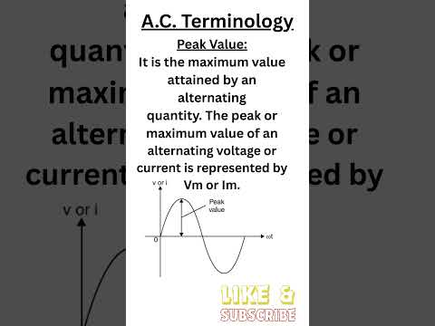 Peak Value Alternating Current (AC) #electricalguru #electricalengineering #education #peak