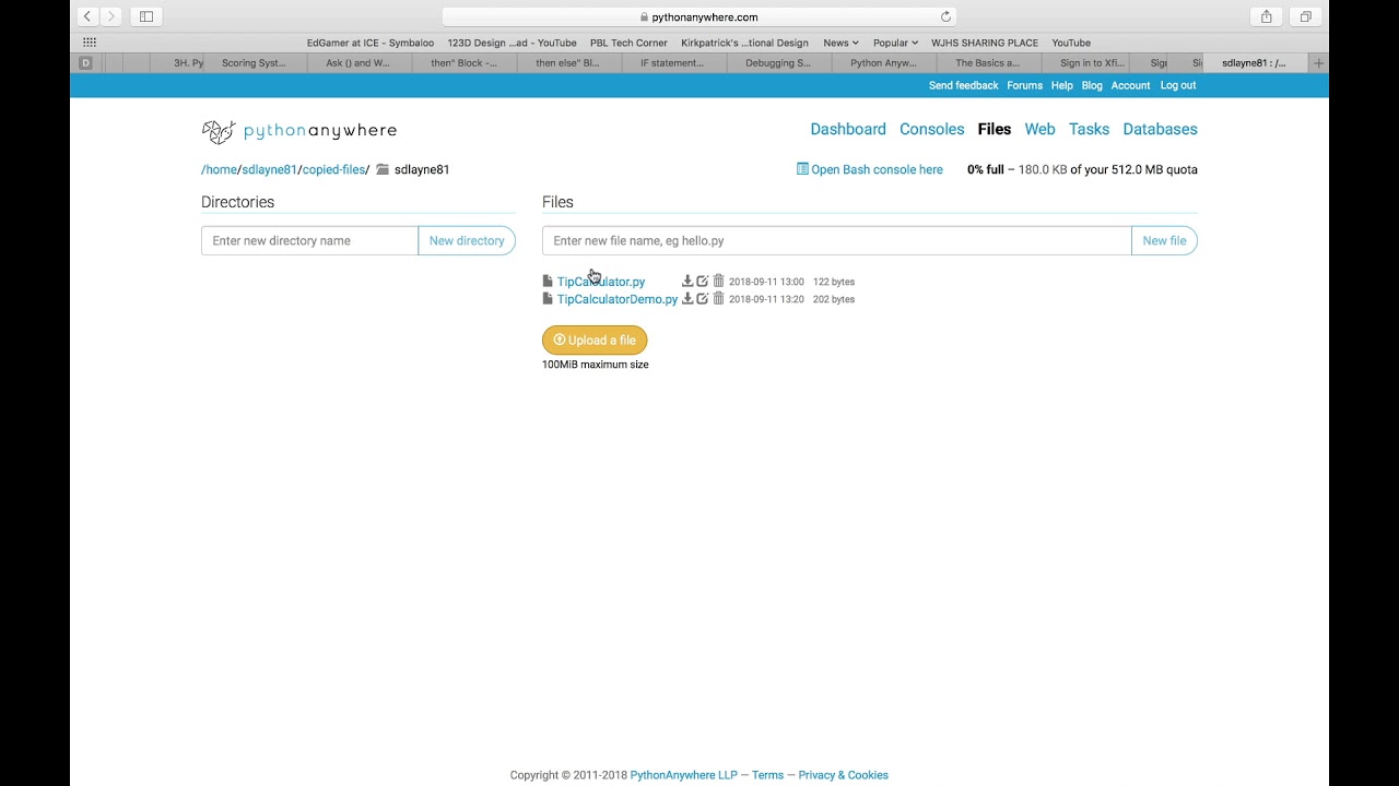 PythonAnywhere introduction