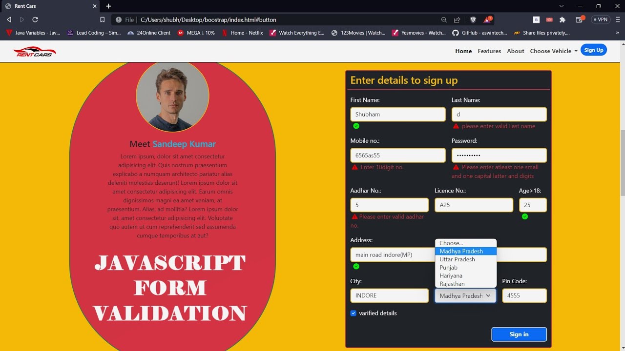 JavaScript Form Validation | Learn Coding