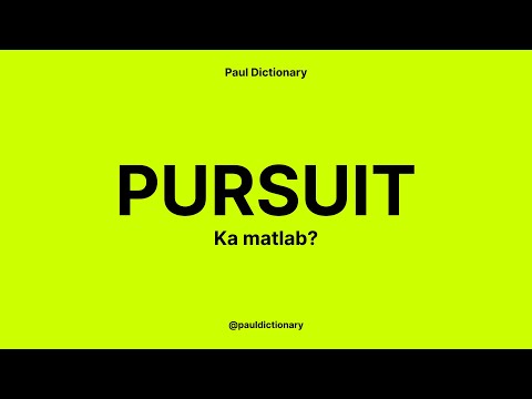 pursuit Meaning in Hindi/Urdu | Meaning of pursuit | pursuit ka matlab? | pursuit क्या है?
