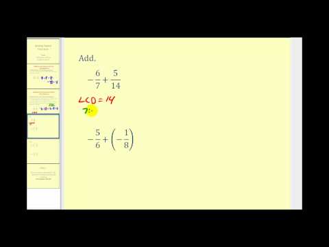 Adding Signed Fractions | Math Help from Arithmetic through Calculus and beyond