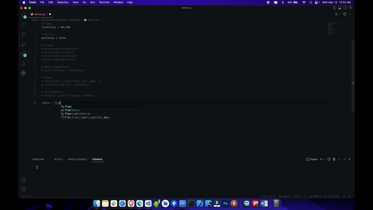 Python Tutorial #3: Input and simple radius calculation