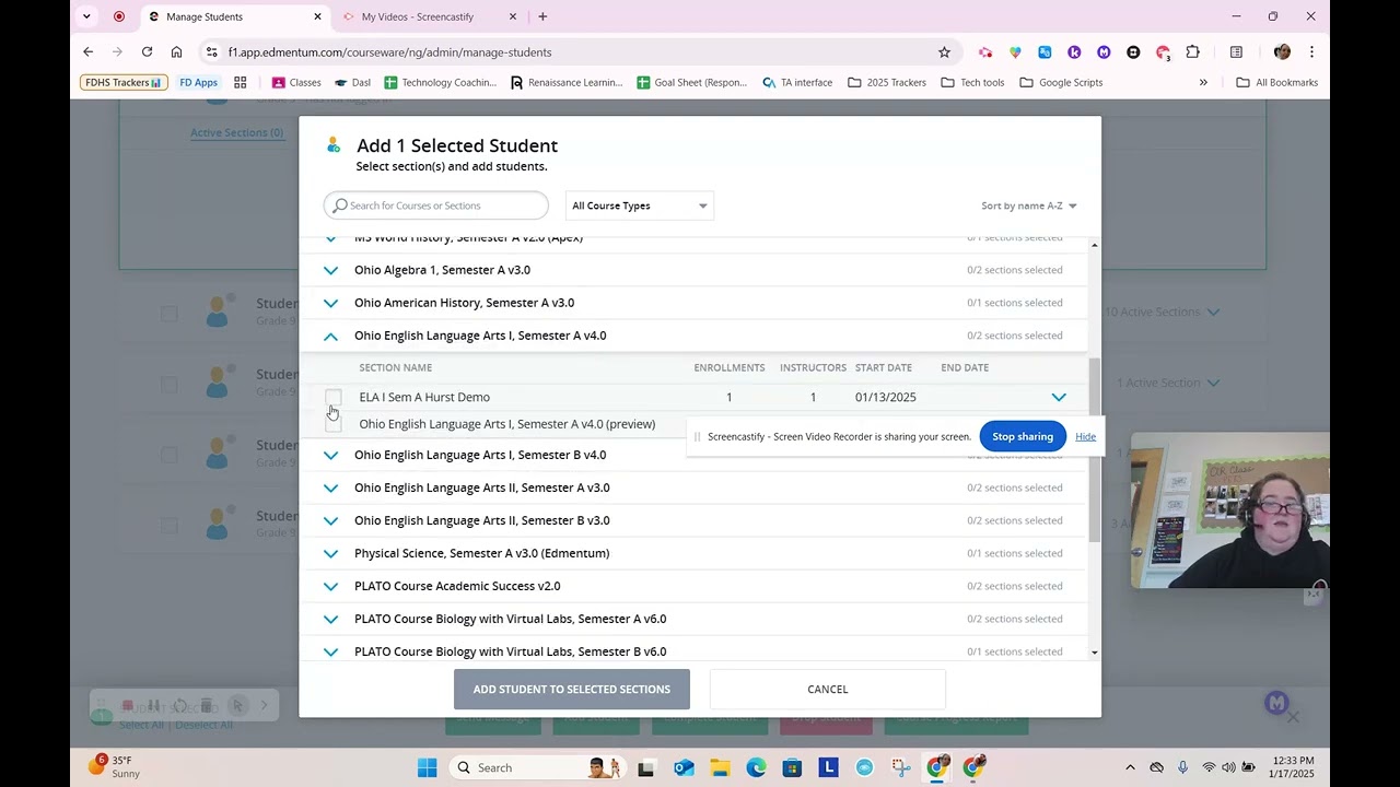 Tech Tip Edmentum Enrolling Students in Classes