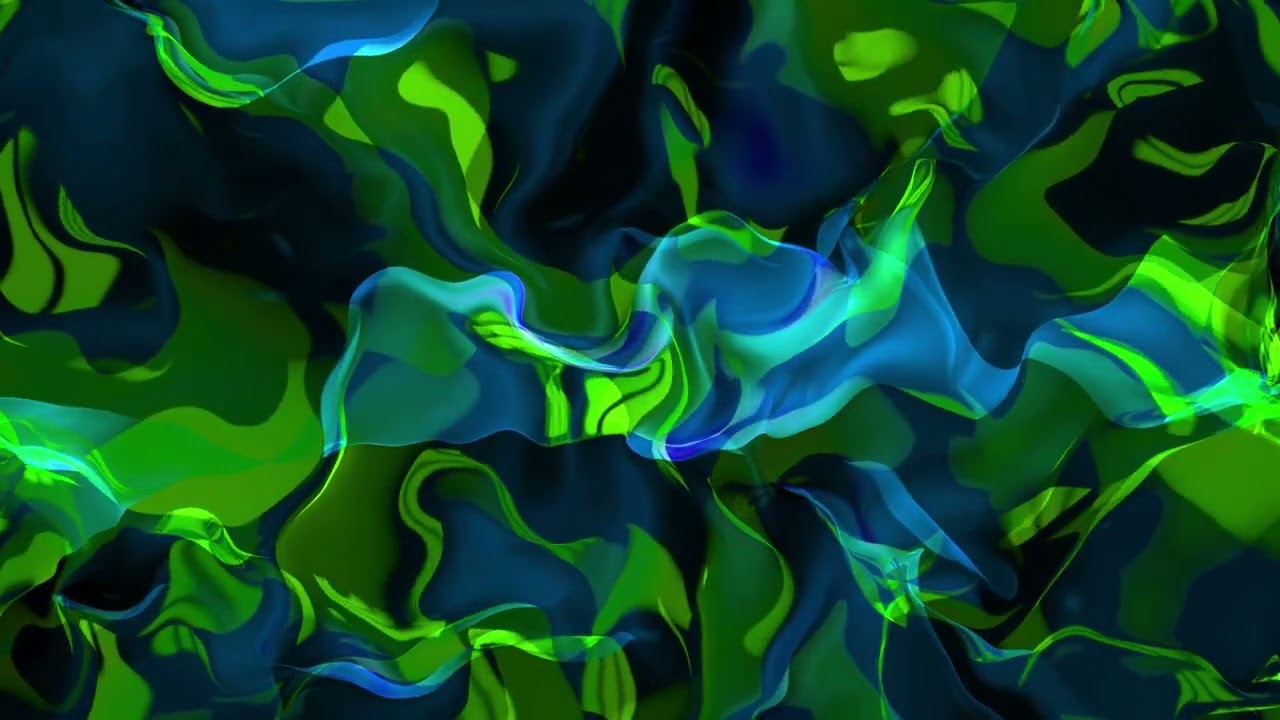 Abstract Green Blue Waves 4K Motion Background Wallpaper Screen Saver