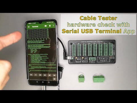 Cable Tester hardware check with Serial USB Terminal (Android App)