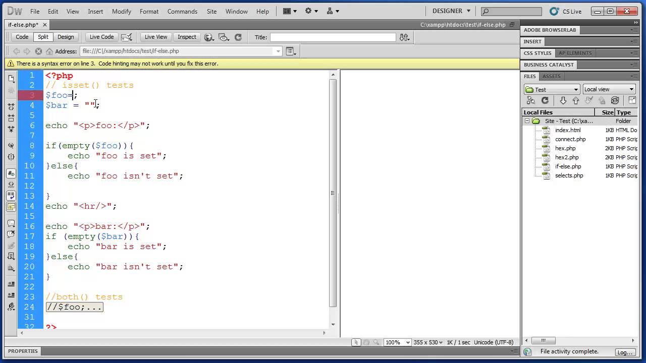 PHP and MySQL: Form Validation - Part 1 (if-else)
