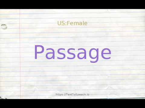 How to pronounce passage