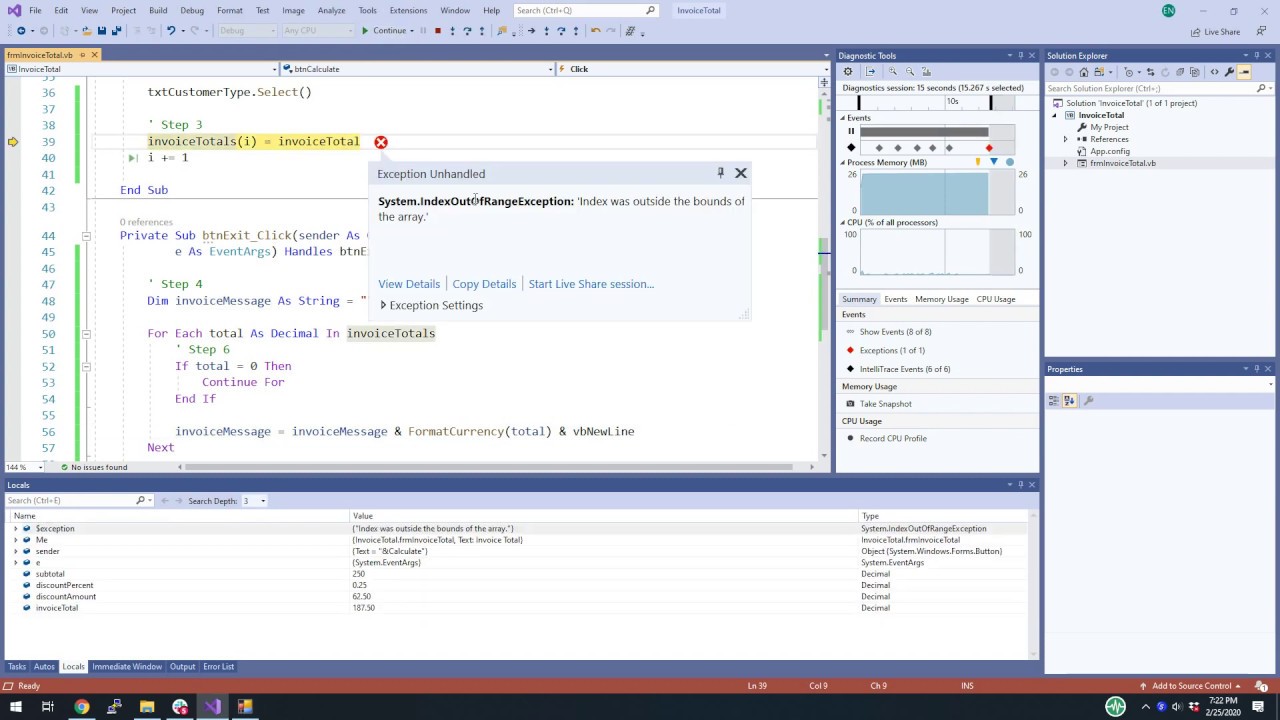 Murach's Visual Basic 2015 Exercise 8-1