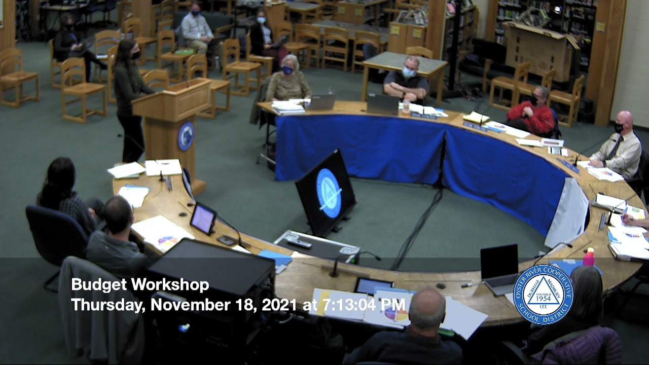 School Board Budget Workshop November 18th, 2021