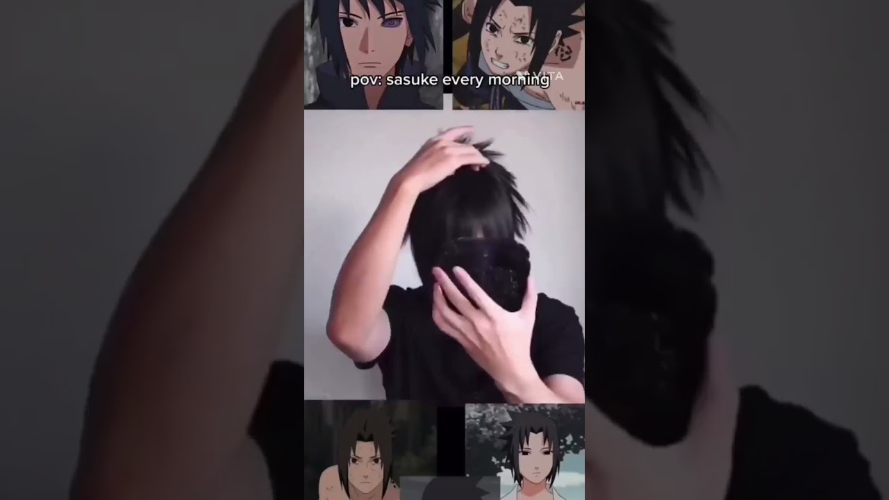 POV: Sasuke Every Morning🤣|Anime Hairstyle #viral #fyp #fypシ #anime #hairstyle #naruto #sasuke