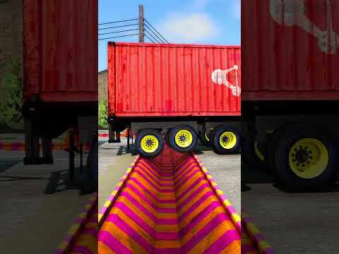 Dump Truck Tow Trailers vs Gutter #short #beamng #beamngdrive #trucksvs