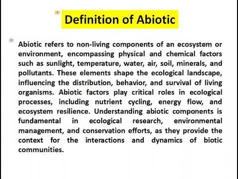 what is the definition of abiotic