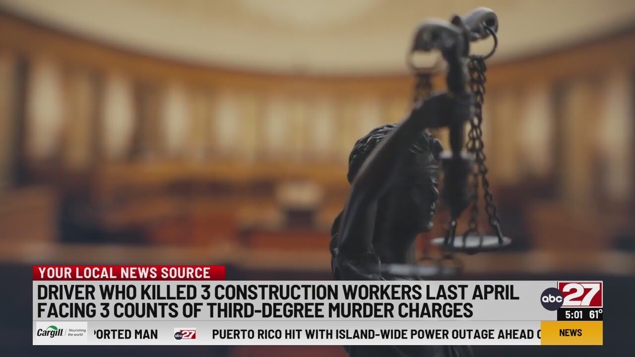 Driver faces murder charges in crash that killed three construction workers